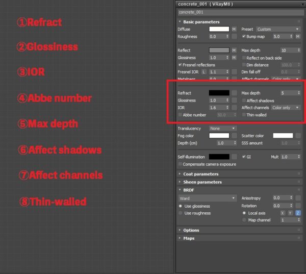 Vray Mtlの使い方 -refractとIOR- これから始める建築CGパース
